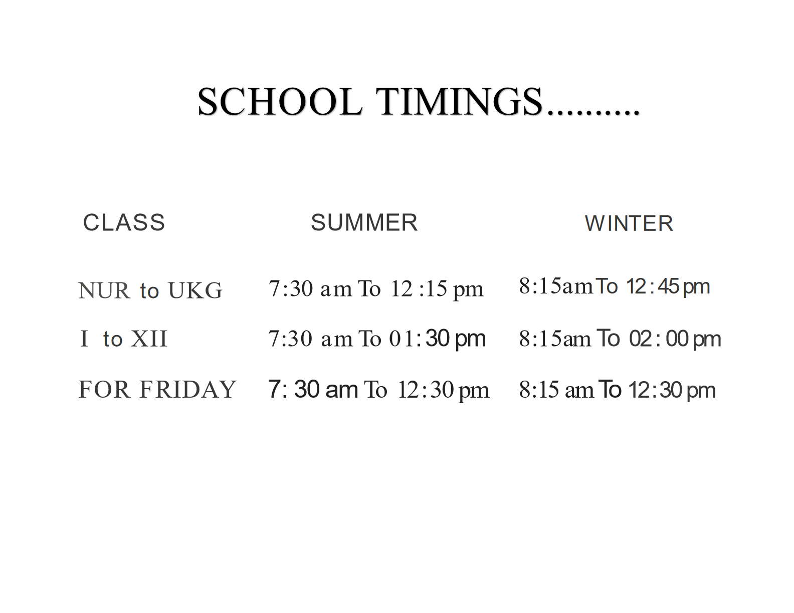 School Timing – gisrampur